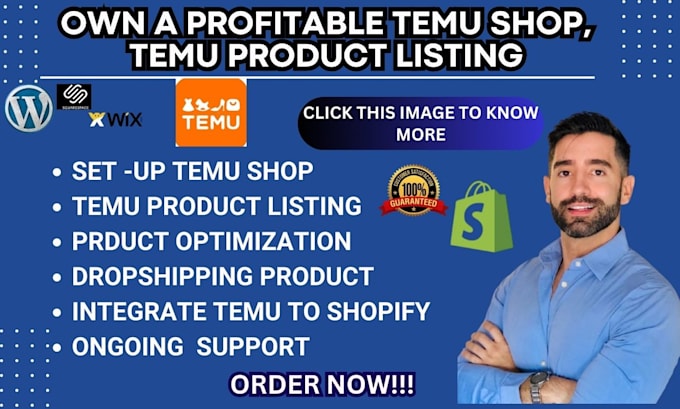 Setup profitable temu shop product listing tiktokshop tiktiok ads integrate temu by Richard ...
