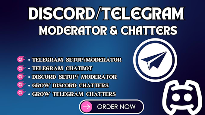 Chat and engage in your discord server chat discord telegram chatters by Ola_sam_xty | Fiverr