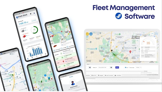 Build ai fleet management app, vehicle tracking website, gps, real time ...