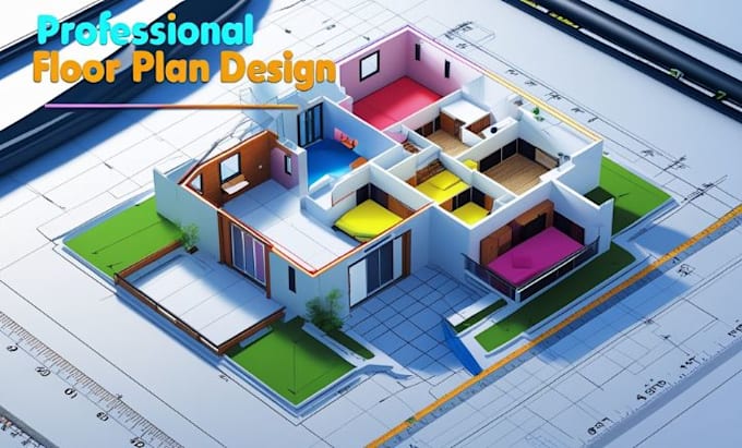 Draw 2d floor plan, autocad, architecture, floor plan, blueprint, house ...