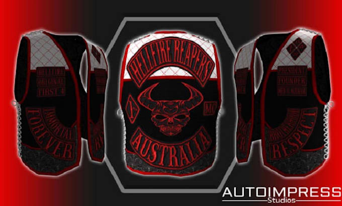 Do custom fivem clothings, mc kuttes both patch, fivem eup biker vests ...