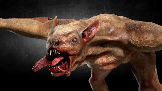 Construct 3d monster,3d scary model,3d orc alien model ready for game ...