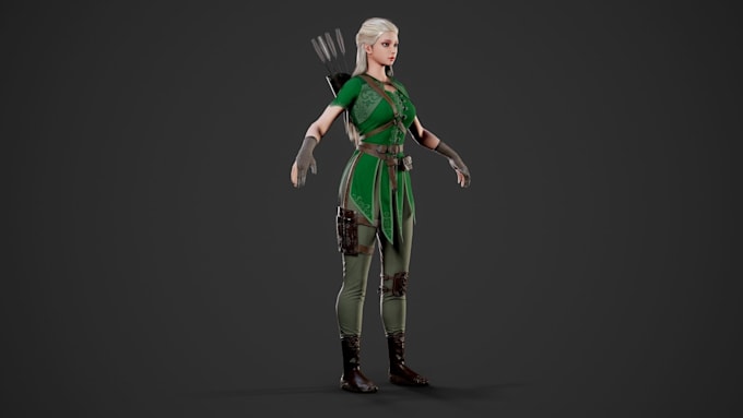 Do unity3d rpg game character,pbr texture high poly ue5 humanoid mesh,retopology by Doomert | Fiverr