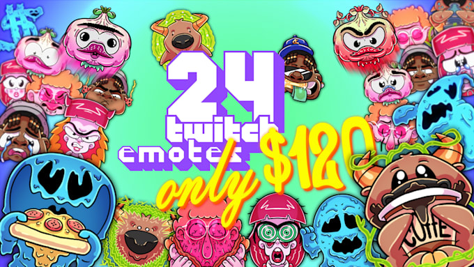 24 twitch n kick emotes by Whitecollins | Fiverr