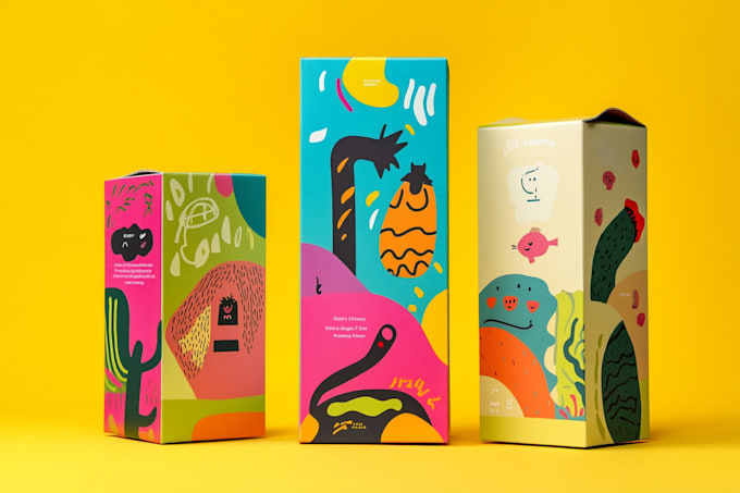 Design unique and fun packaging for you by Erickoss | Fiverr