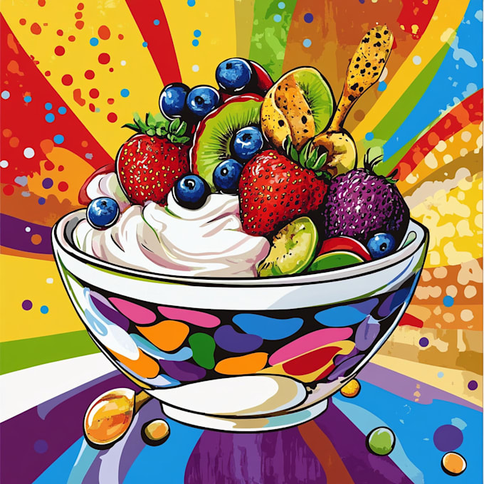 Design food pop art of your food pop art by Teageamad | Fiverr