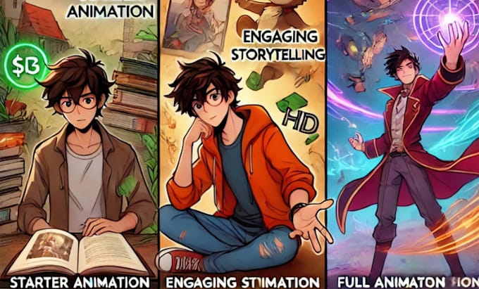 Design 2d animation comic book illustrate graphic novels manga motion ...