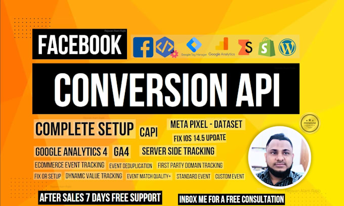 Fix or setup facebook pixel conversion api, fb capi, ga4 server side tracking by Rejwanalamrajib ...