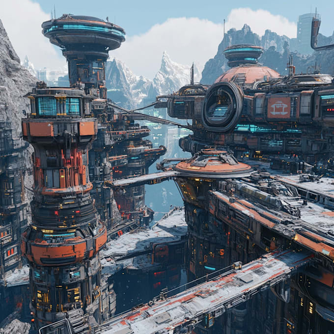 Draw a cyberpunk futuristic city art illustration by Chelseaarikou | Fiverr