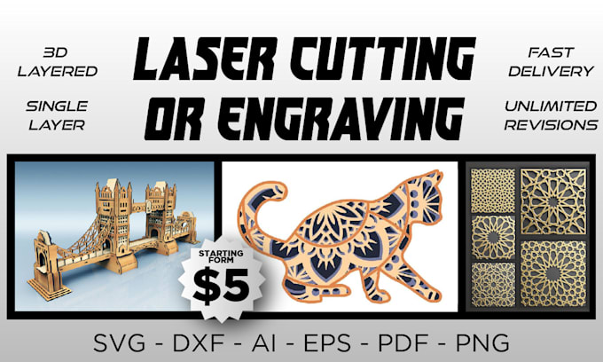 Create professional laser cutting files vector engraving cnc by ...