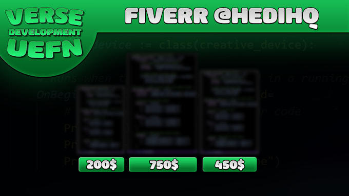 Develop your verse devices for your uefn map by Hedihq | Fiverr