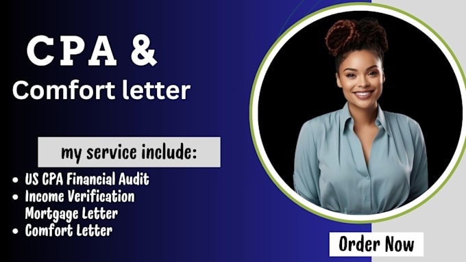 Write cpa, comfort letter for income verification by Jamesophia2 | Fiverr