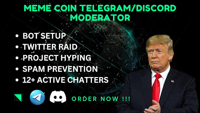 Be your telegram discord community moderator or manager for memecoin by ...