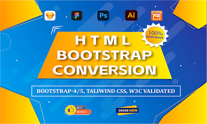 Convert psd to html, figma to html, sketch to html, ai to html, custom ...