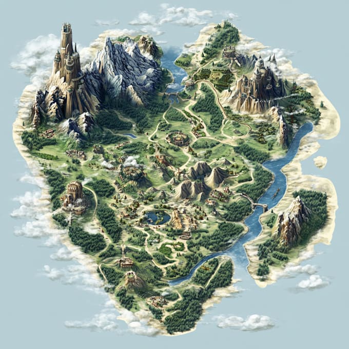 Create your fantasy world map, region map, or city map by Beryoway | Fiverr