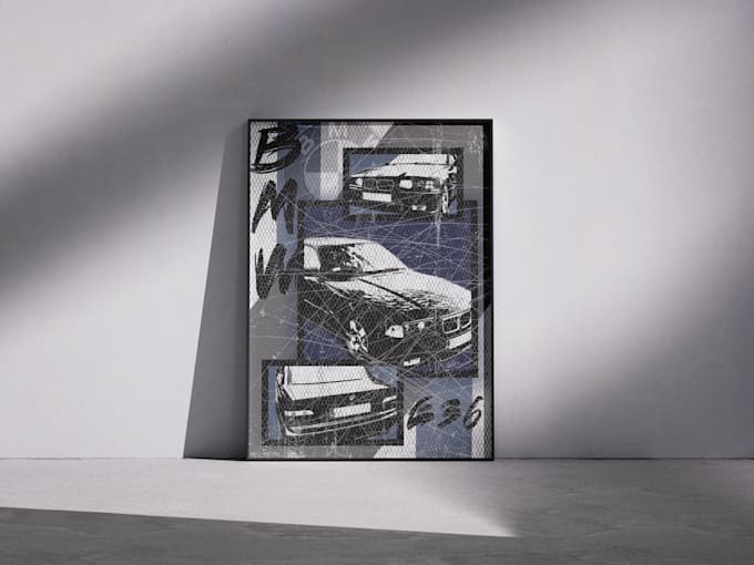 Create personal poster with your own car in brutalism style by Km ...