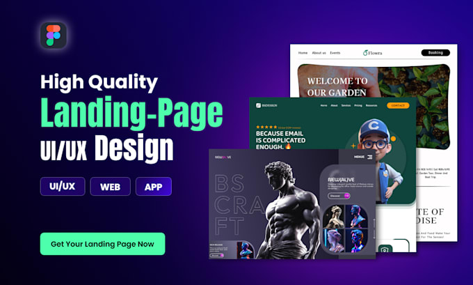 Design a high converting landing page ui ux in figma by Barunroy660 | Fiverr