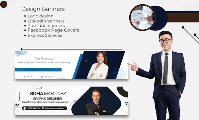 Create custom linkedin, youtube banner by Sarkar_hussain | Fiverr