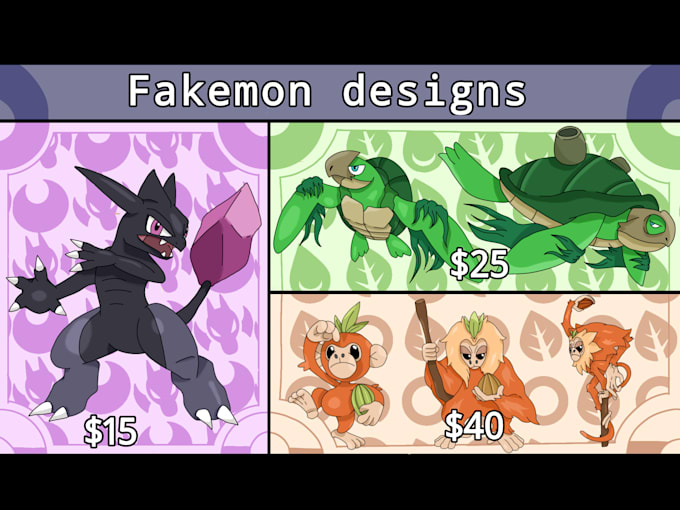 Draw a custom pokémon or fakemon with or without trainer by Lightface ...