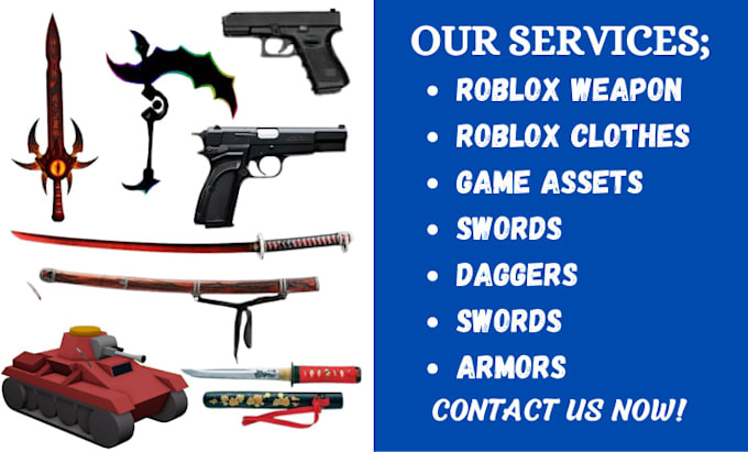 Model 3d roblox weapons, accesssories, ugc items, guns and swords by ...