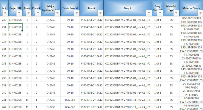 Do weld map tracking sheet with cost estimation by Ameeru | Fiverr