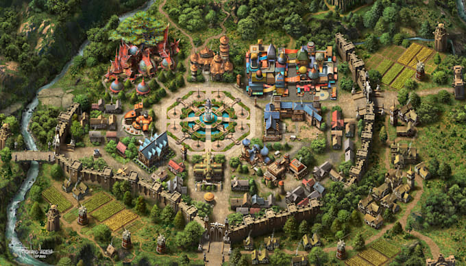 Create game map design for video games battle map, fantasy map for rpg ...