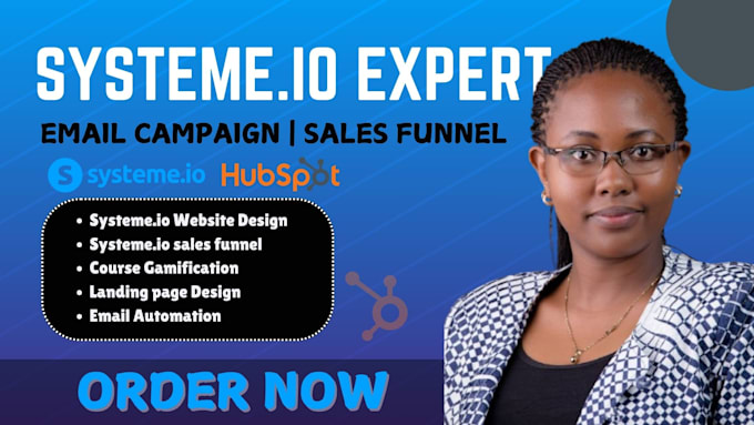 Set up systeme io email automation sales funnel hubspot landing page by Samalfunnel | Fiverr