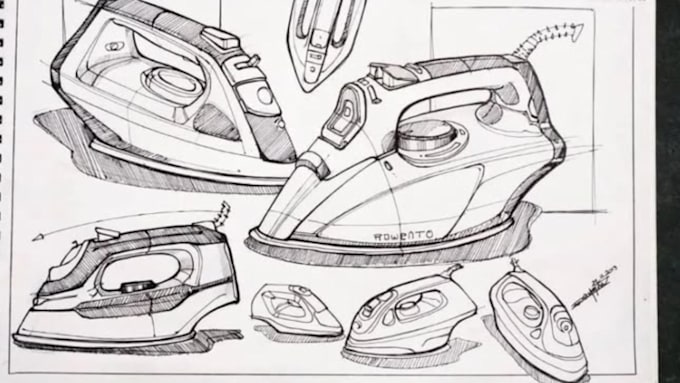 Do product sketch 3d model technical drawing lineart product 3d design ...