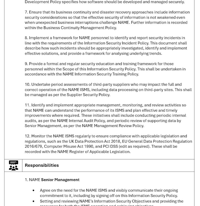 Provide an information security, framework and material for your isms by Northdown1 | Fiverr