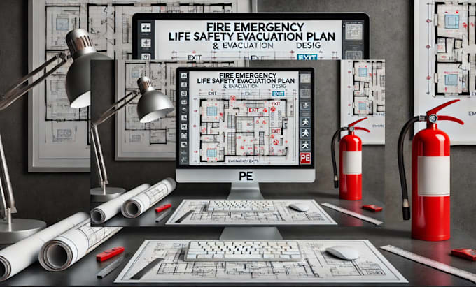 Design fire emergency life safety plan, evacuation plan, map, diagrams ...