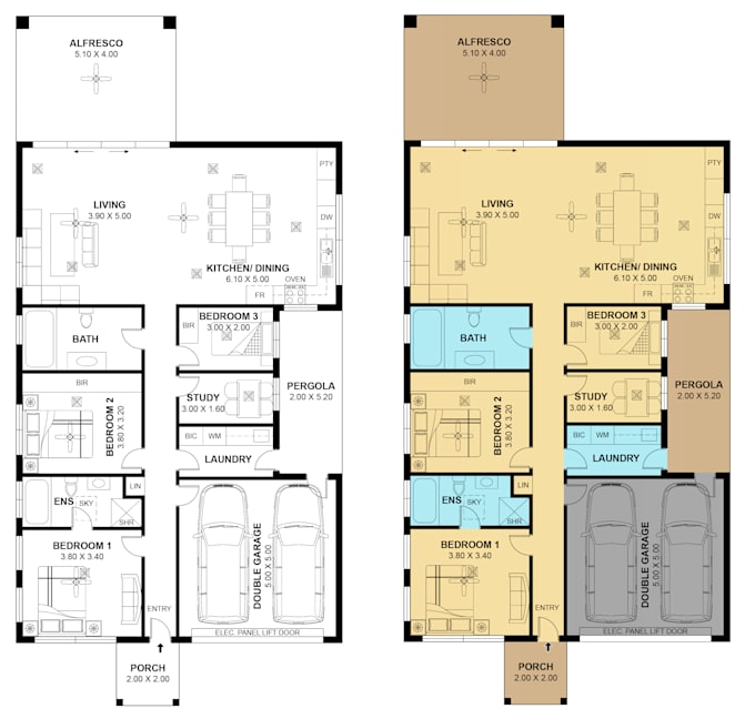 Redraw 2d floorplan for real estate agent by Navin_bhattarai | Fiverr