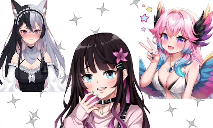 Design vtuber live2d model streaming avatar vtuber art for vtube, studio facerig by Papaayo | Fiverr