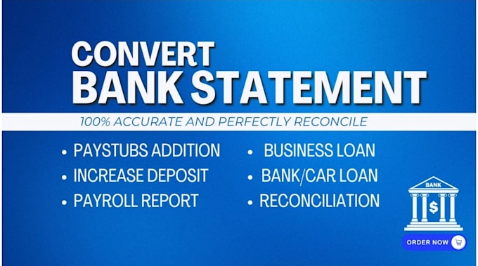Do bank statement conversion pdf to excel reconcile by Arlibel_deng ...