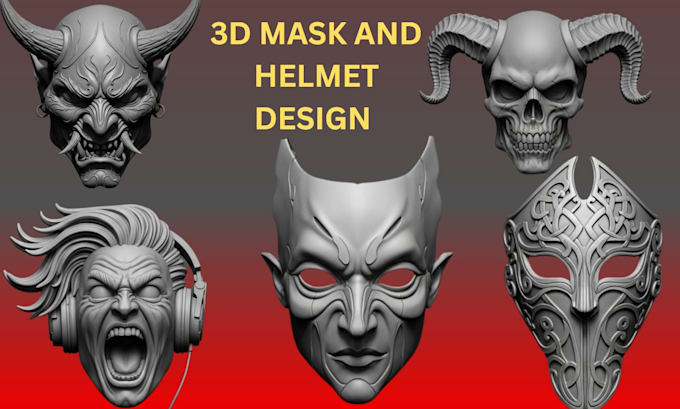 Sculpt 3d mask mask 3d helmet helmet armor cosplay design for 3d ...