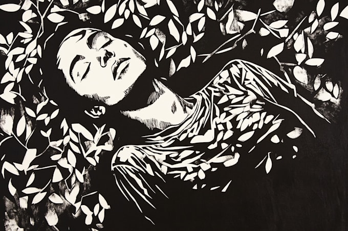 Make custom portrait in linocut style by Esdeodard | Fiverr