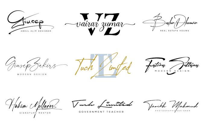 Do hand writing, luxury, unique, cursive, and autograph logo by ...