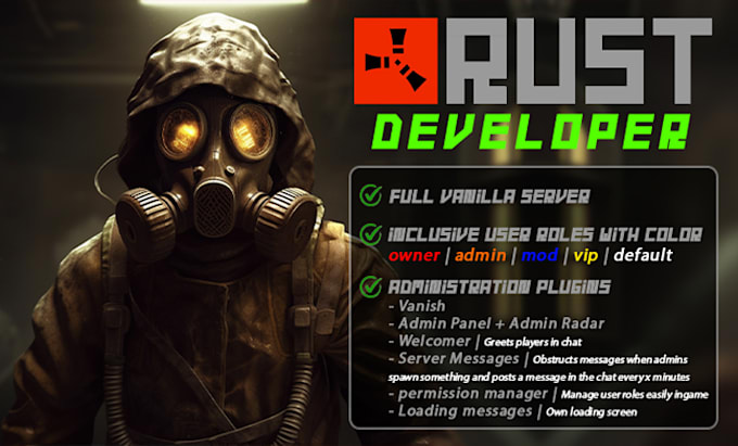 Set up a full vanilla rust server with admin management by ...