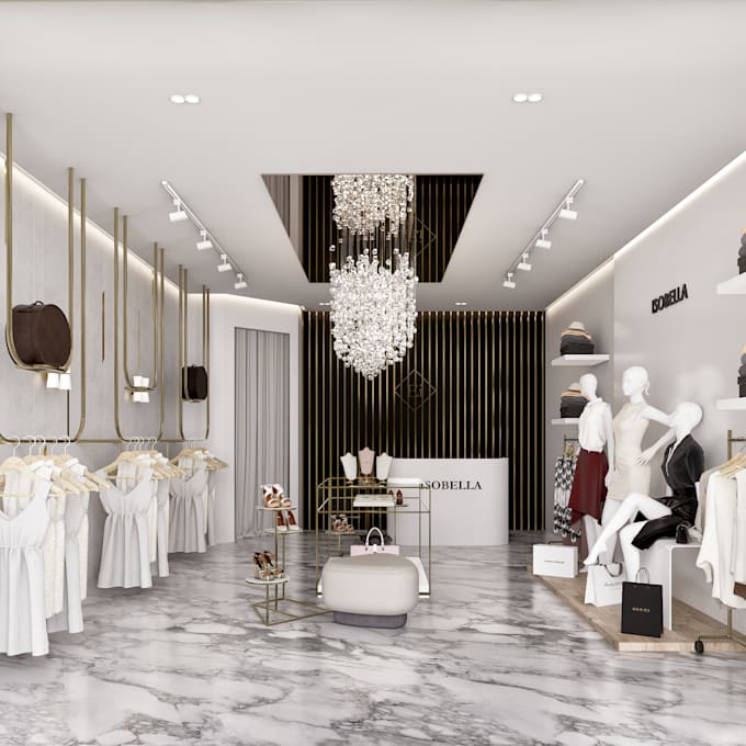 Design and render your 3d commercial retail stores, shops interior by ...