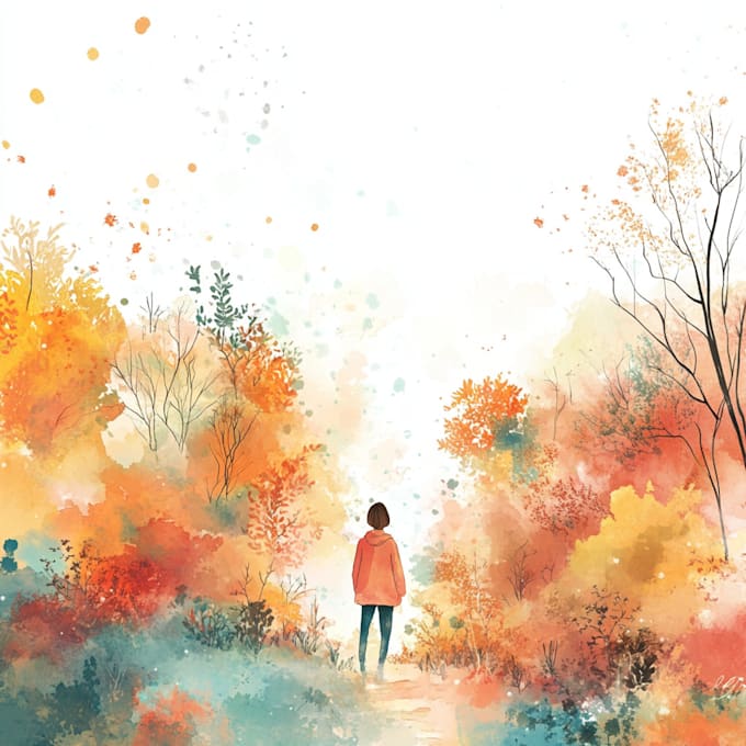 Paint original watercolor landscape painting by Olwelona | Fiverr