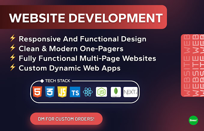 Develop responsive full stack website with html, css, java, and react by Codex285 | Fiverr
