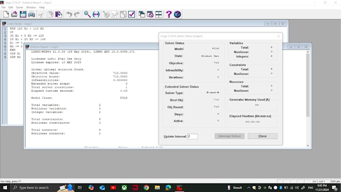 Do task using minitab ms project p6 lingo ampl cplex excel solver and ramsis by Drsalman3 | Fiverr