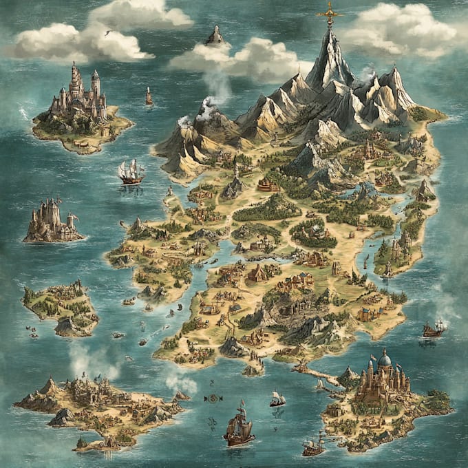 Make a high quality fantasy map by Oumoulyassa | Fiverr