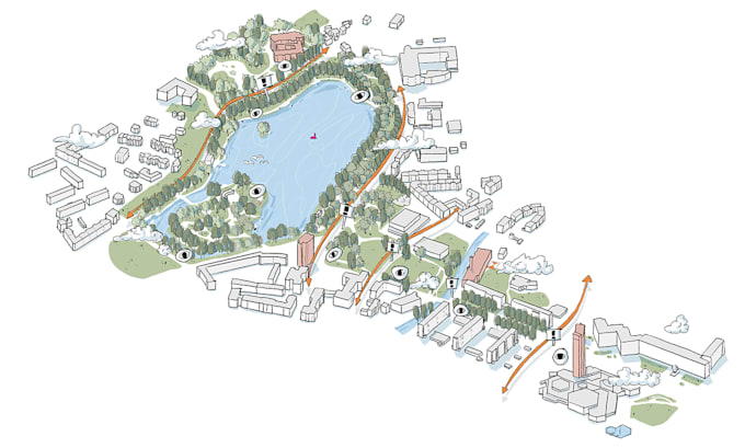 Create a unique and hand drawn illustrated map for you by Robin_schiedt ...