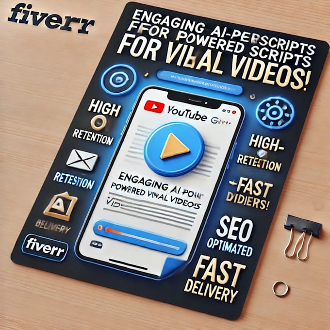 Write viral aigenerated youtube scripts for faceless channel by Saif40490 | Fiverr