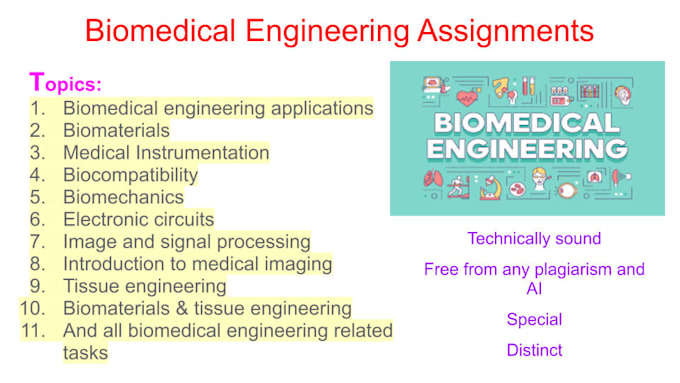 Do biomedical engineering,electronic, imaging,biometerial, and nanotechnology by Irfan_khan63 ...