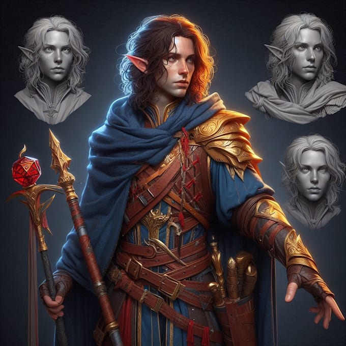 Draw dnd, fantasy character and dnd character art for you by Ngamauhz ...