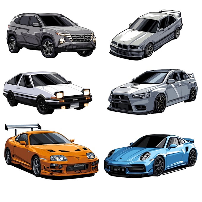 Make a good car vector by Zeonvect | Fiverr