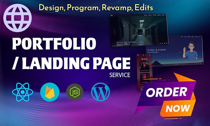 Make a portfolio website using react and host it by Keerthivasank | Fiverr