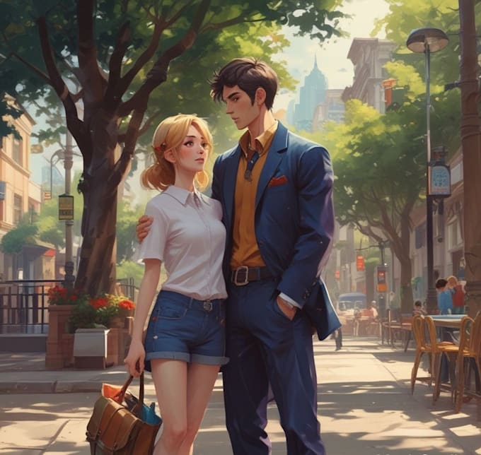 Draw couple character from photo in anime style by Minchezg | Fiverr