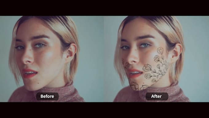 Create face tracking vfx add scar tattoo digital makeup video animation ...